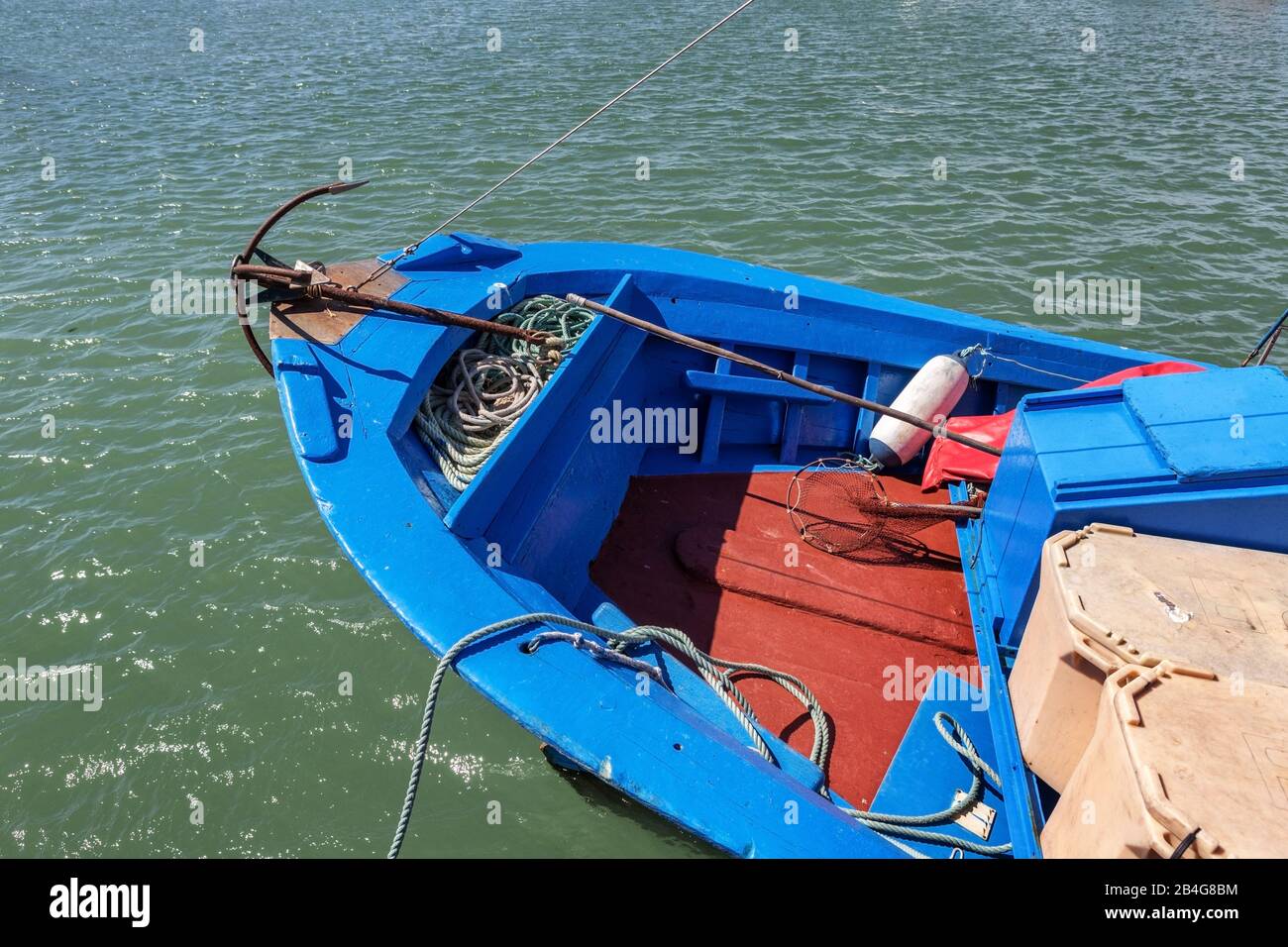 Prow is traditionally a Portuguese fishing boat with an anchor Stock ...