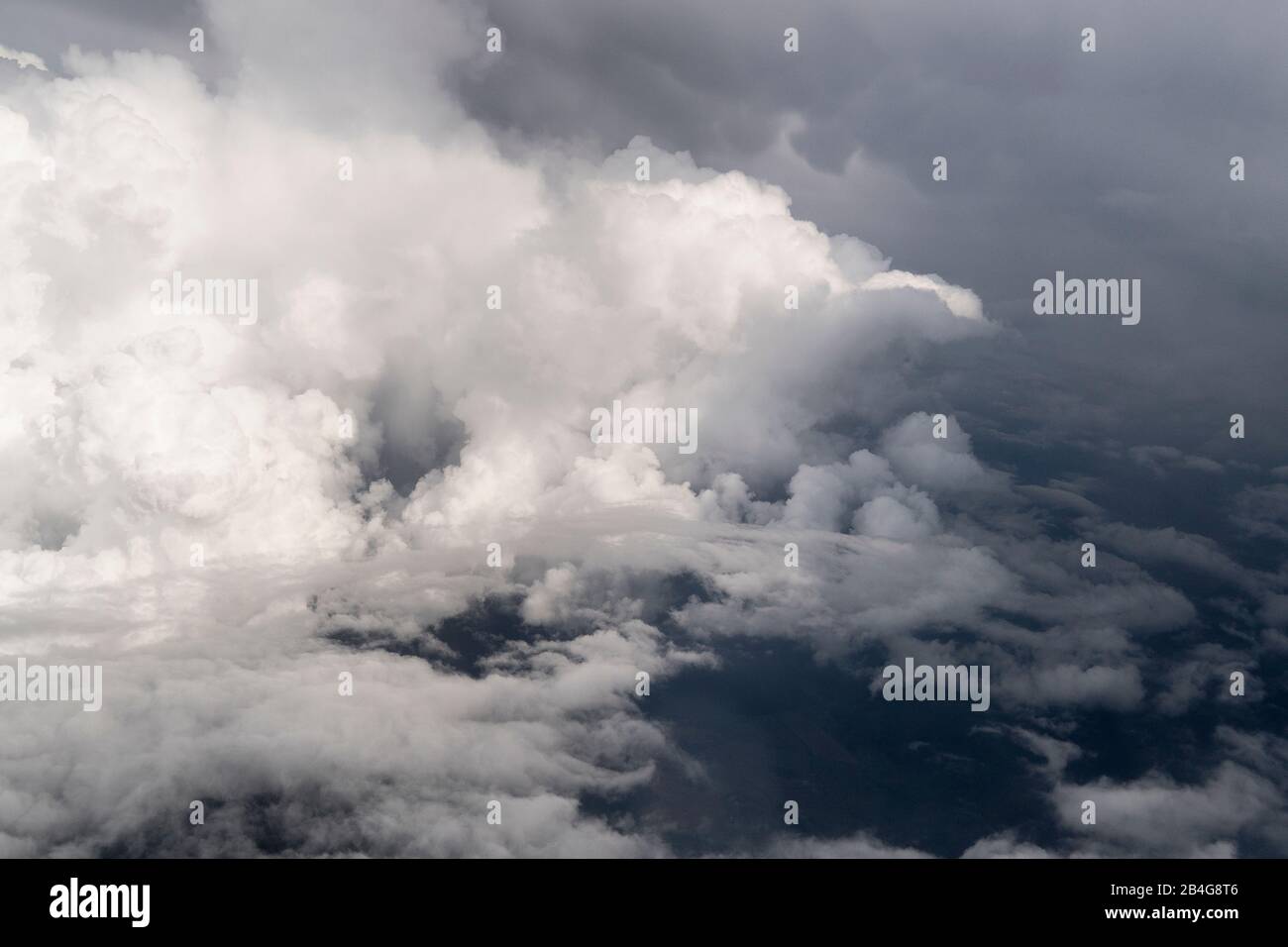 Flight, aerial view, Cumulus incus, storm clouds Stock Photo - Alamy