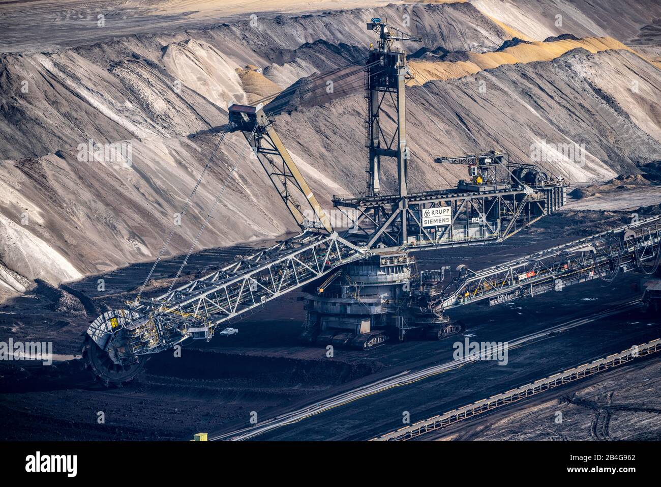 Lignite opencast mine Garzweiler II, bucket wheel excavator dredging ...