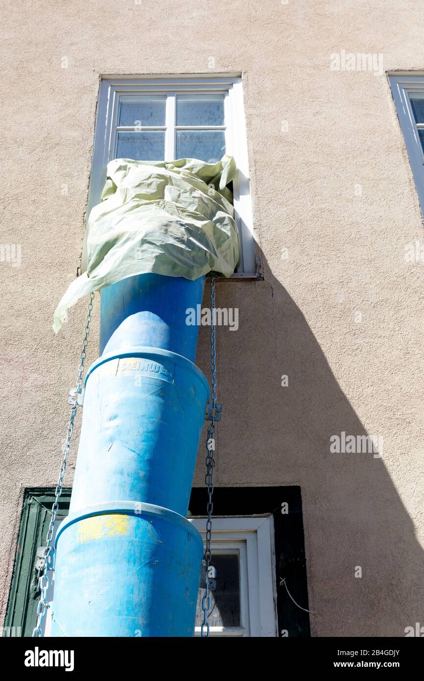 Building rubbish chute, renovation, remodeling, house facade, window ...