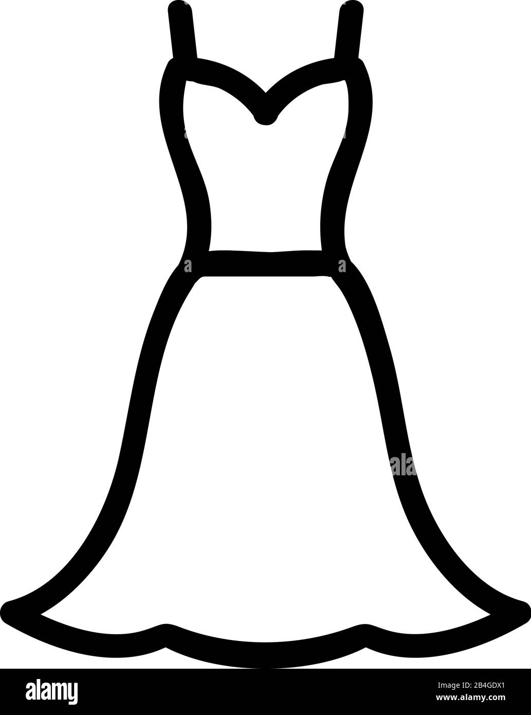 Summer dress icon vector. Isolated contour symbol illustration Stock ...