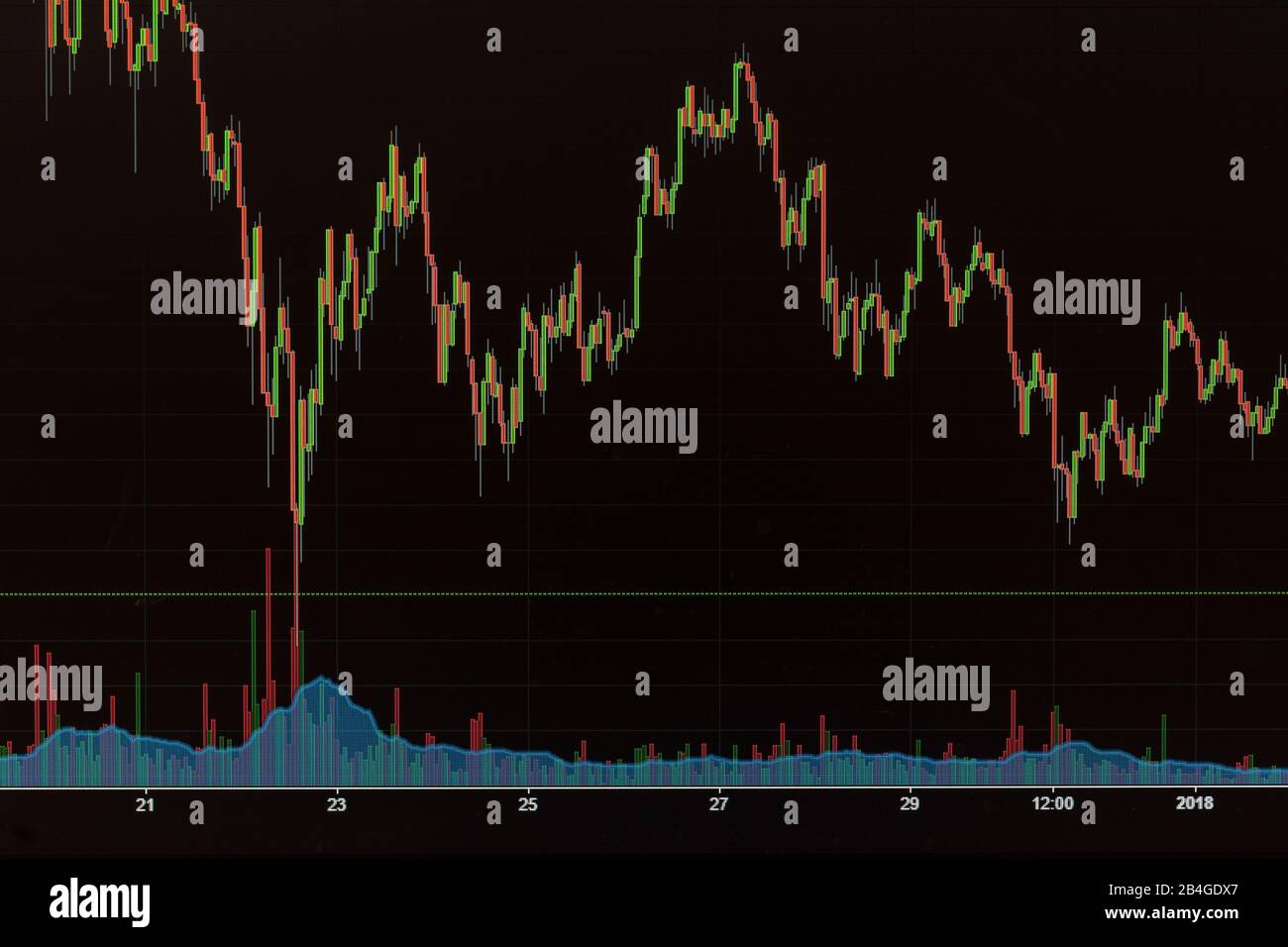 The exchange schedule is Crypto-currency. On the monitor Stock Photo ...