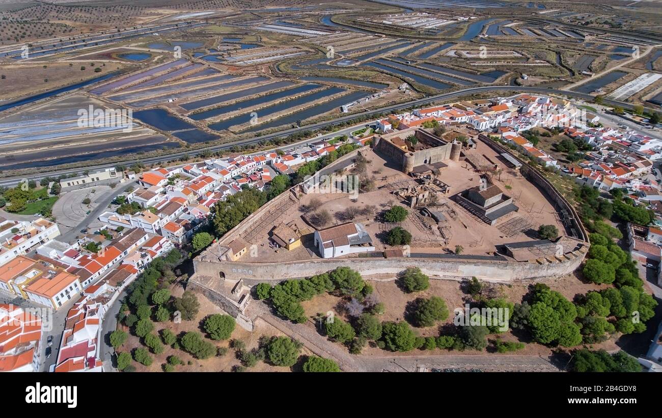 Aerial. Ancient walls of the military settlement of the castle Castro ...