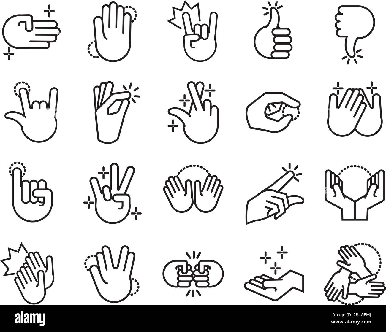 Hand signals vector Black and White Stock Photos & Images - Alamy