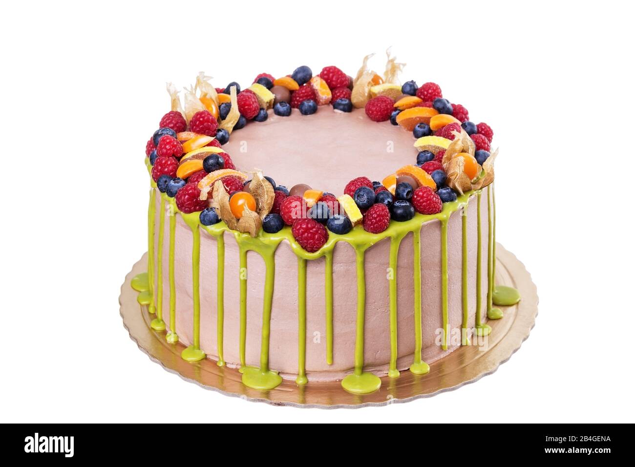 Delicious beautiful cake yellow frosting Cut Out Stock Images ...