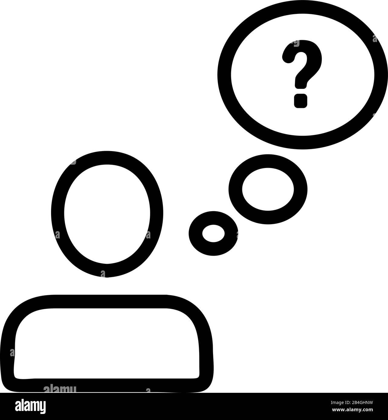 doubt the icon vector. Isolated contour symbol illustration Stock ...