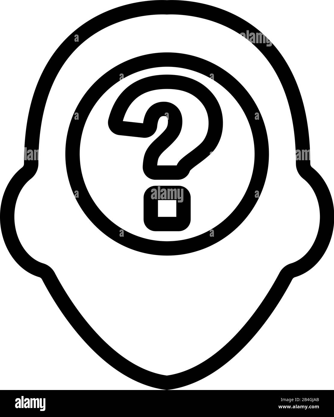 Human face question mark illustration Black and White Stock Photos ...