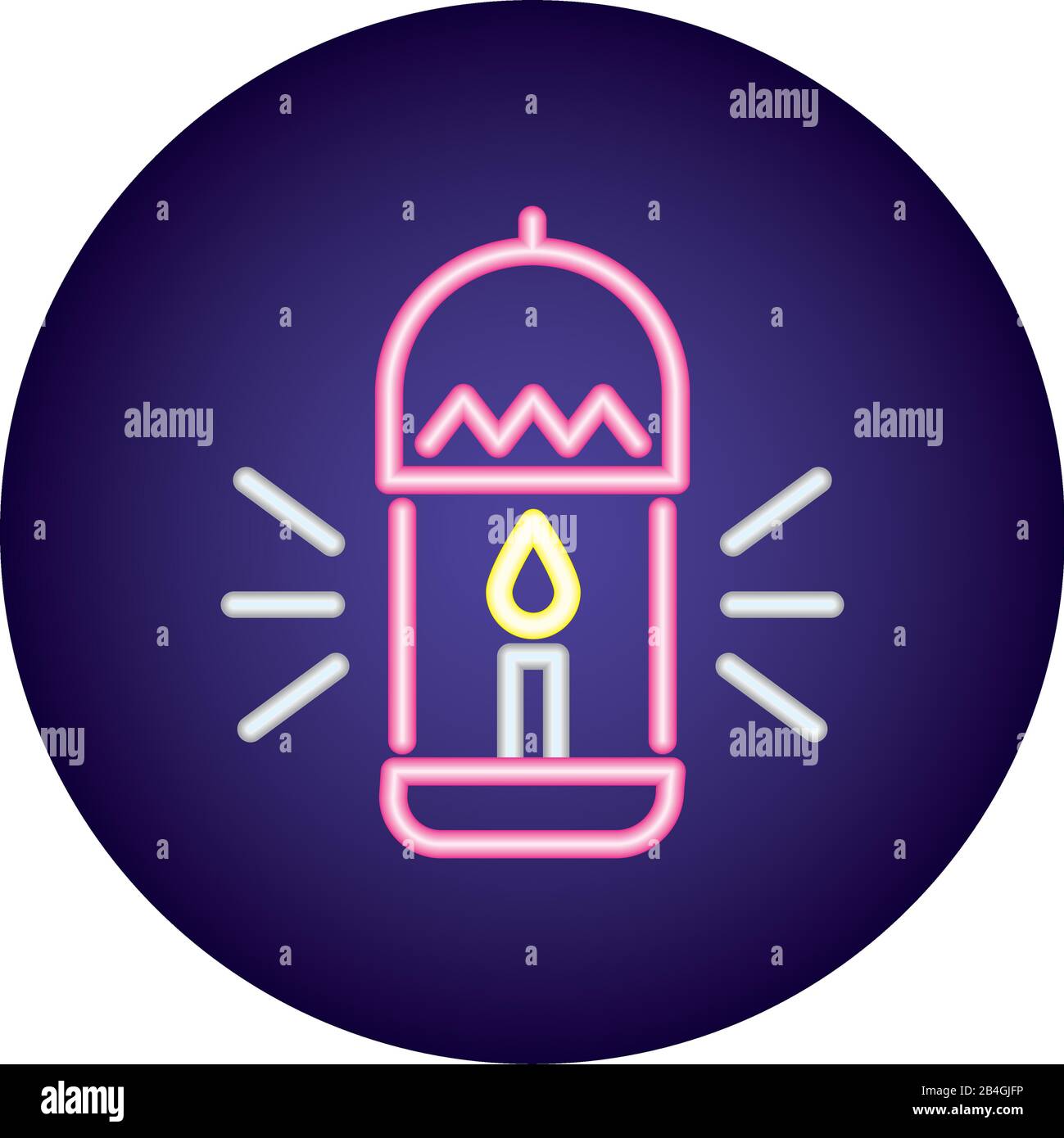 lamp with candle neon light style icon Stock Vector Image & Art - Alamy
