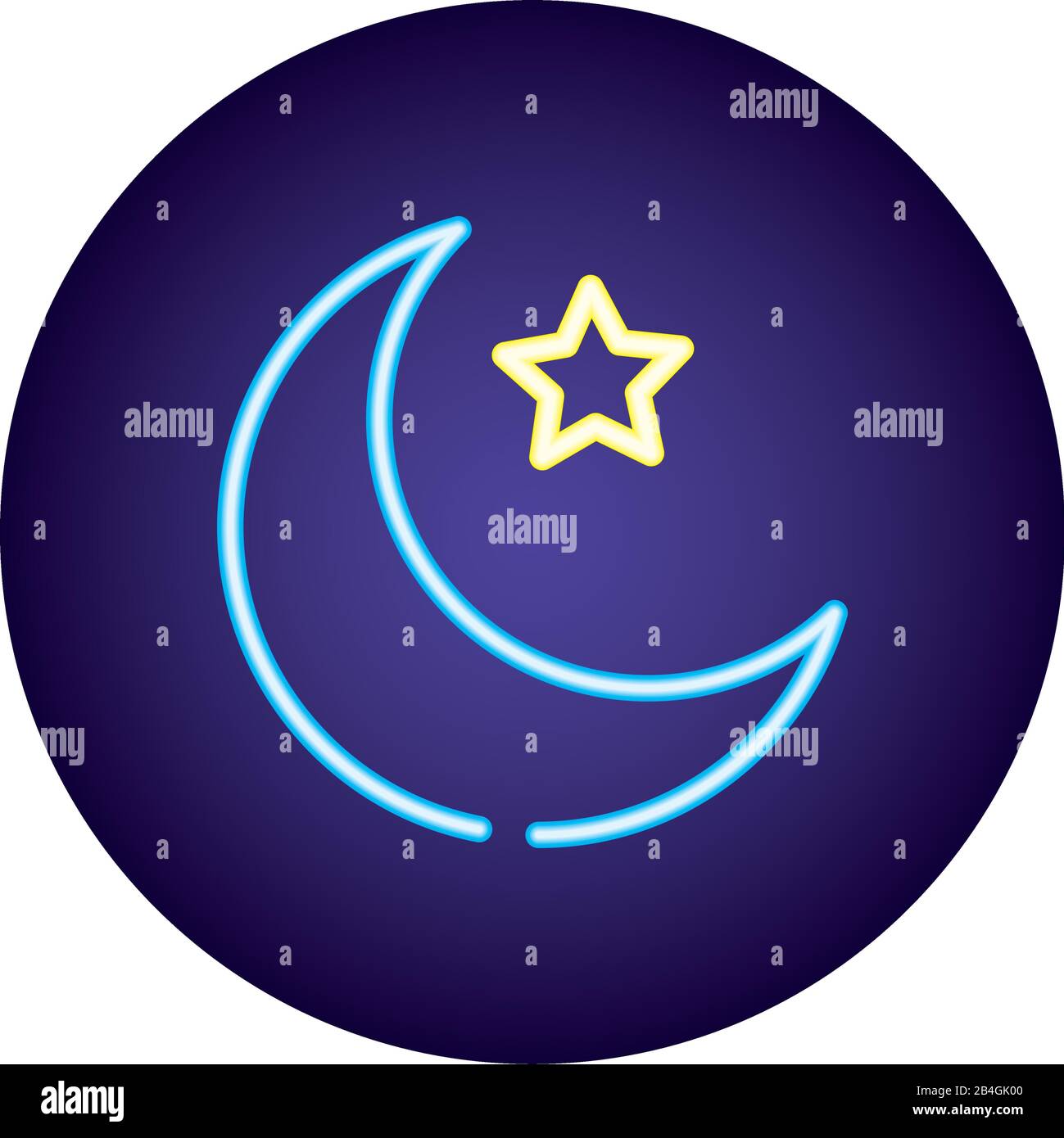 moon night with star neon light style icon Stock Vector Image & Art - Alamy