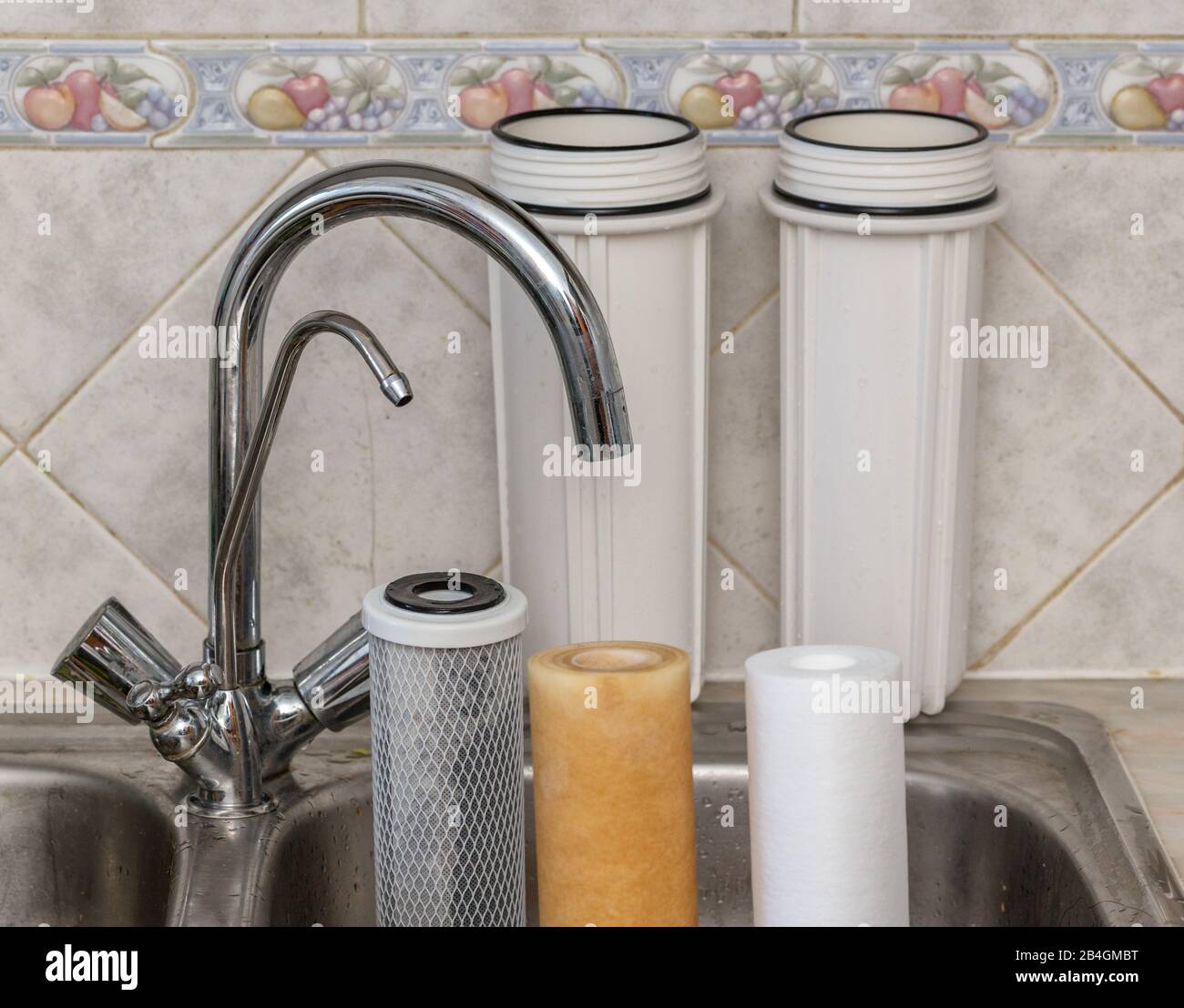 Filters for the purification of drinking water. Clean and dirty Stock ...