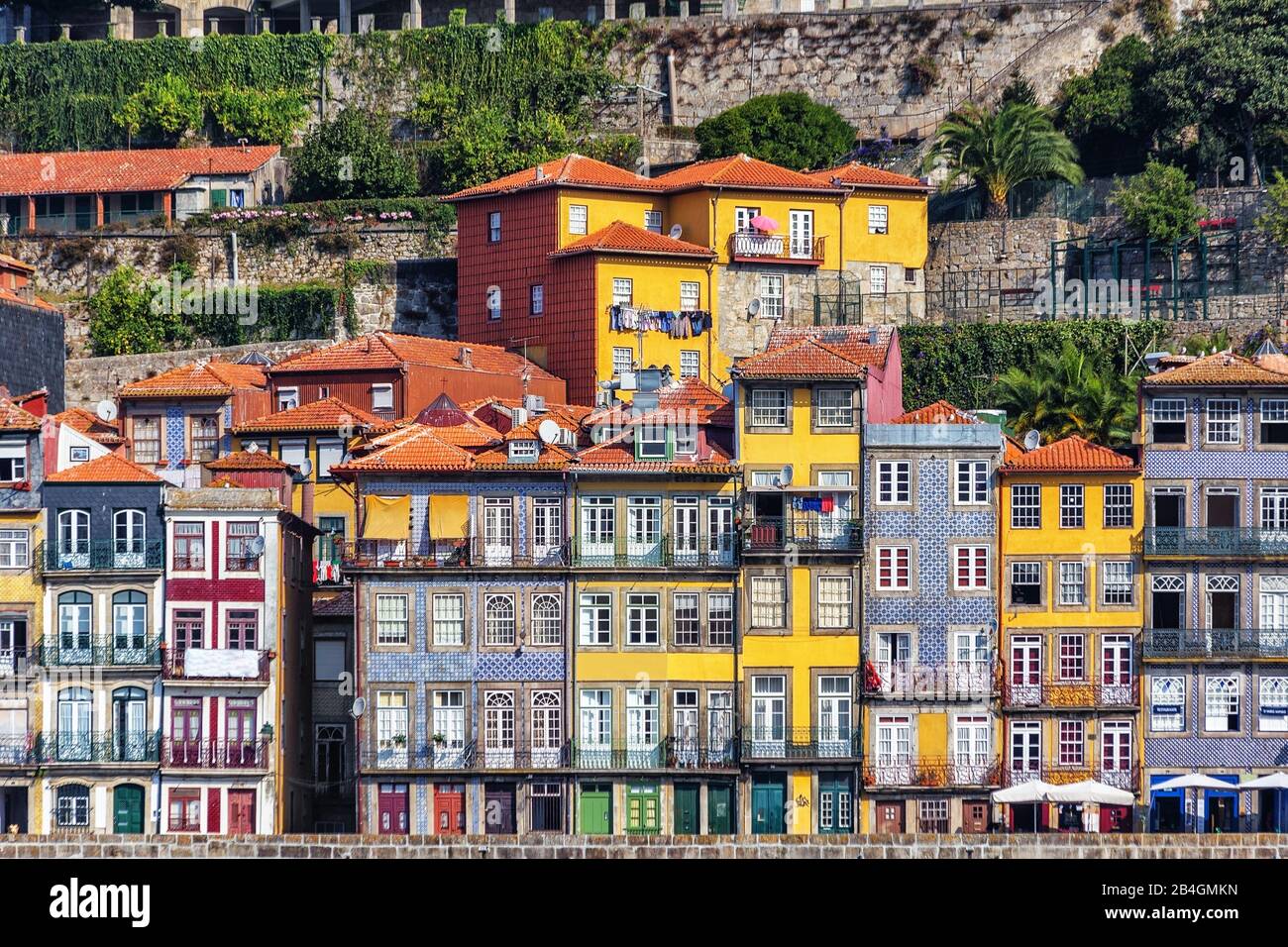 Traditional historic colorful houses, the city of Porto on the banks of ...