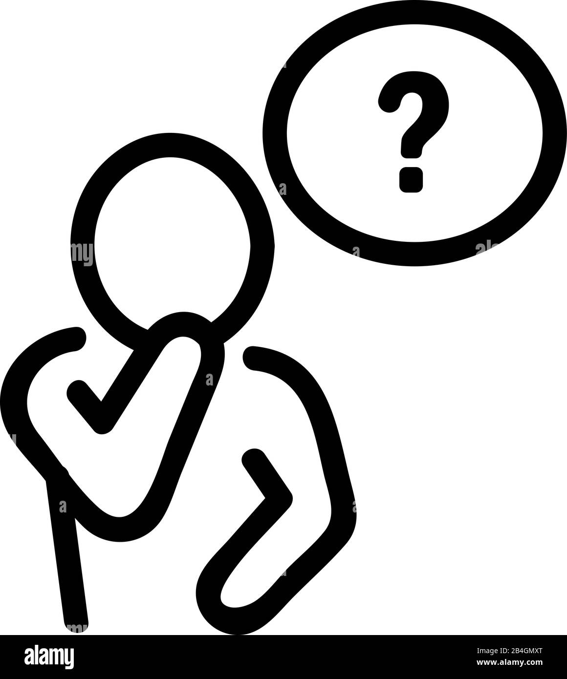 doubts and thoughts of the icon vector. Isolated contour symbol ...