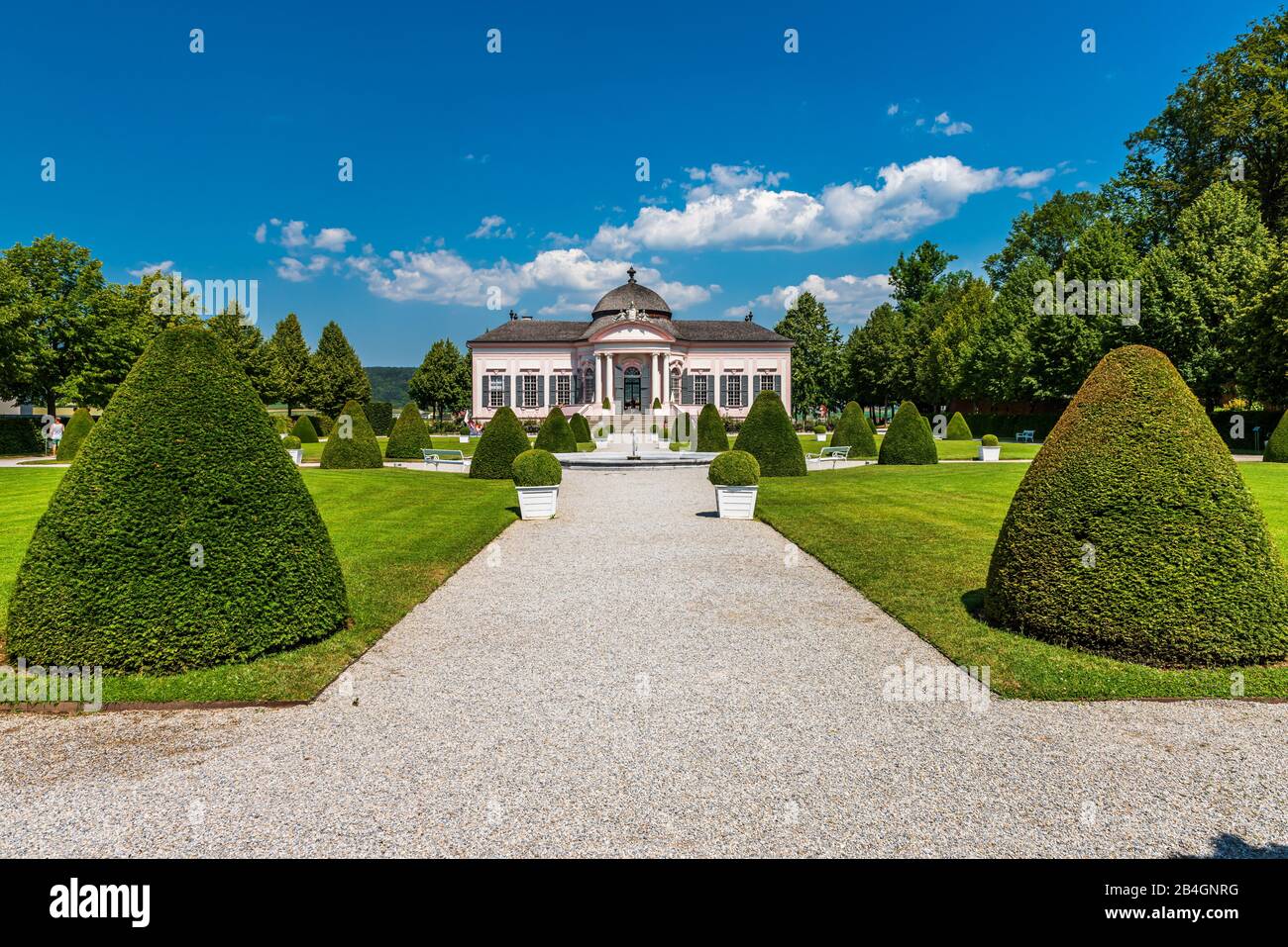 The Pavilion in the Baroque Garden on the Melk Abbey in Wachau, one of ...