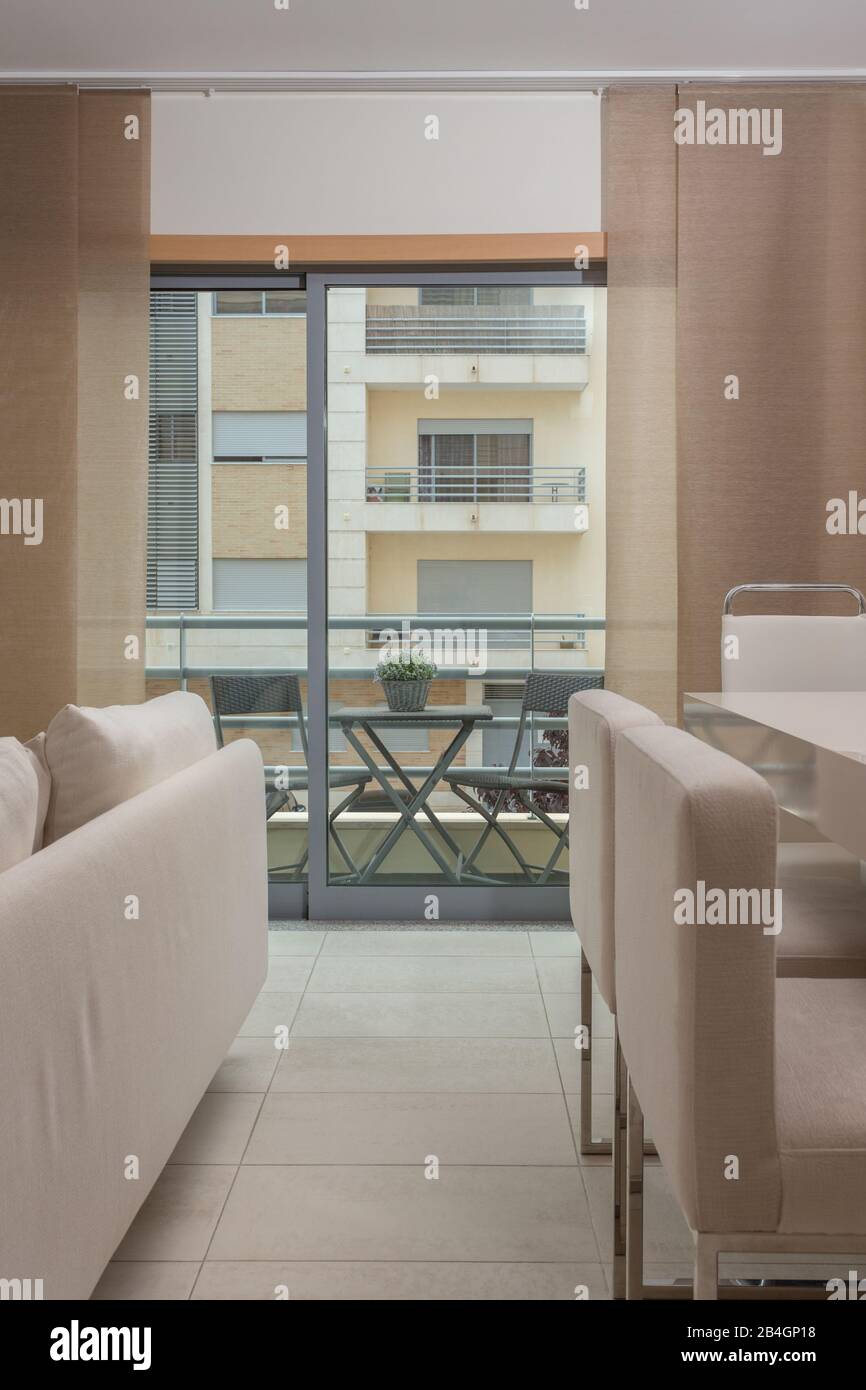 The interior of the living room with a window view Stock Photo - Alamy