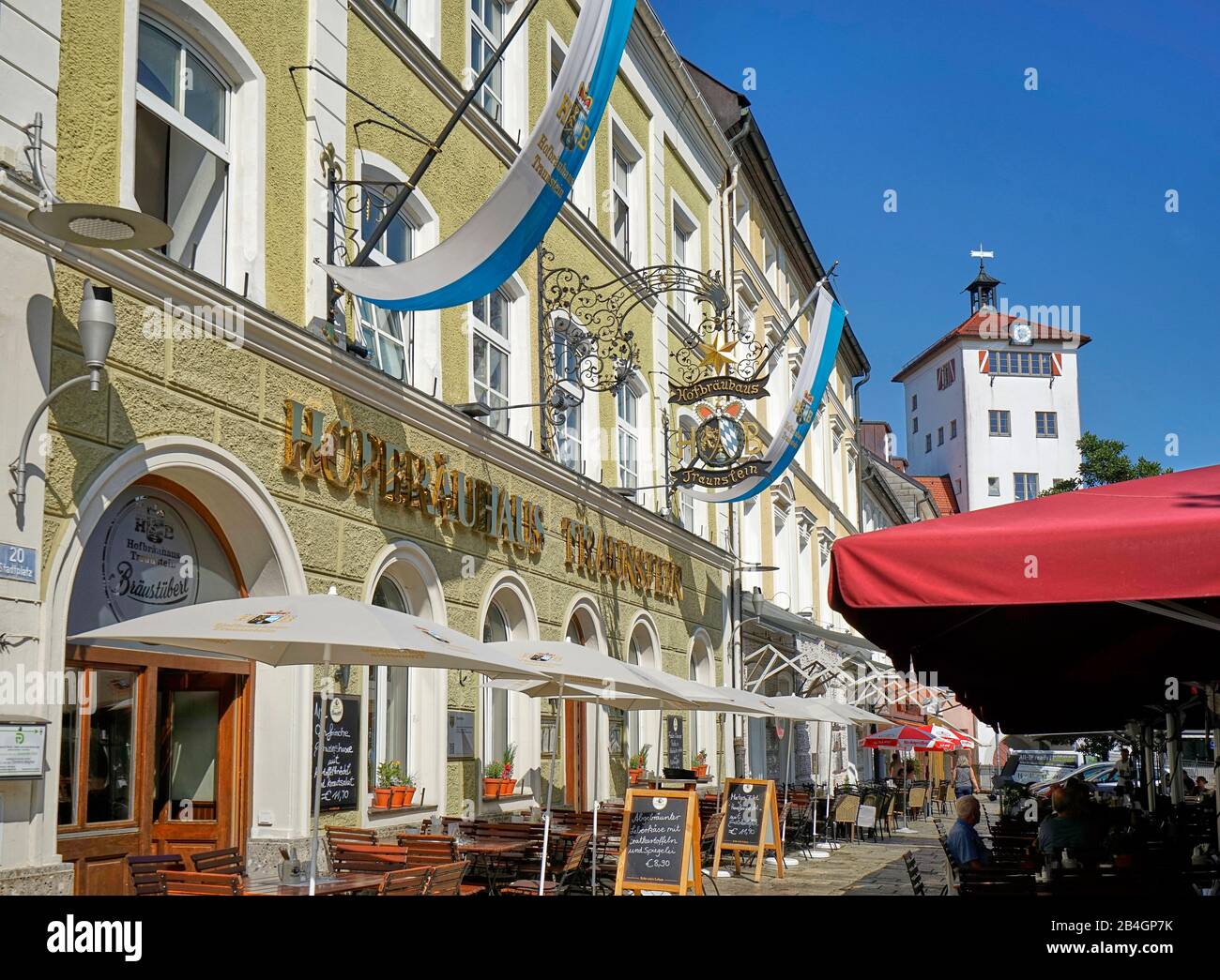 Germany, Bavaria, Upper Bavaria, Traunstein, town square, street ...