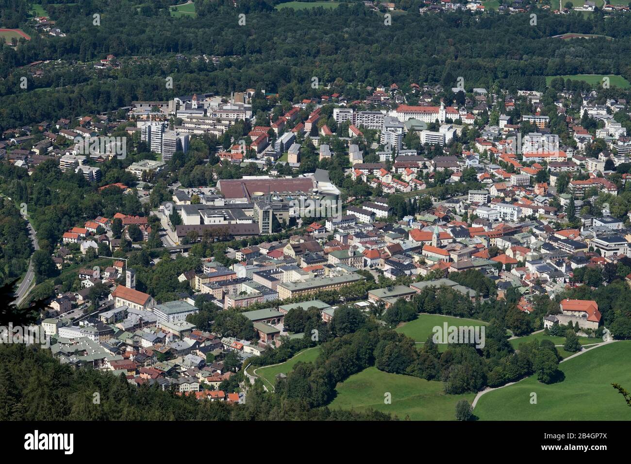 Germany, Bavaria, Upper Bavaria, Bad Reichenhall, city view from above ...