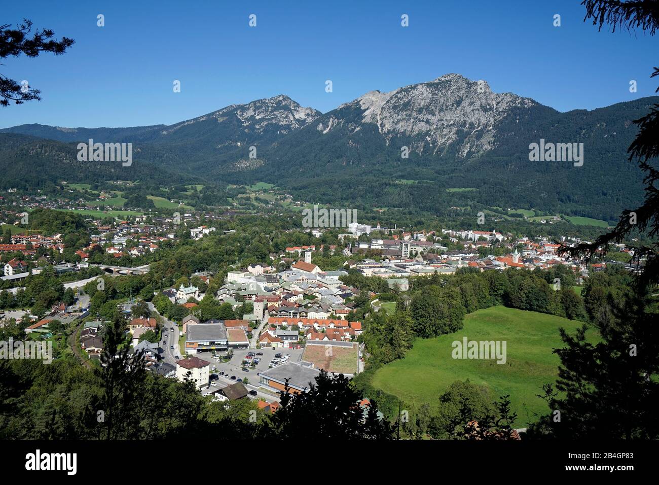 Germany, Bavaria, Upper Bavaria, Bad Reichenhall, city view with ...