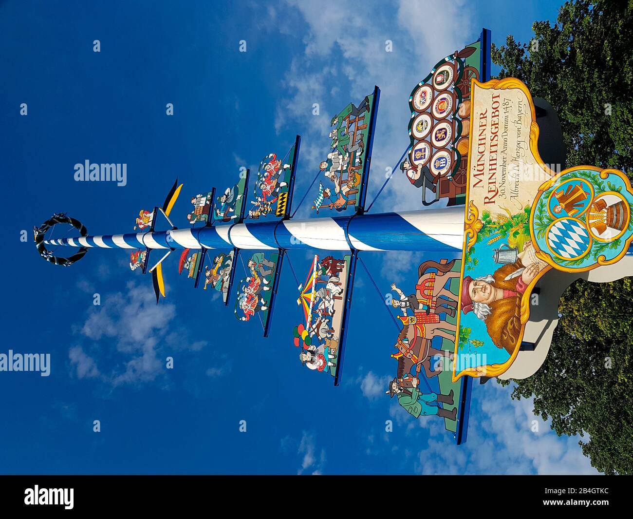 Maypole at the Munich Viktualienmarkt Stock Photo - Alamy