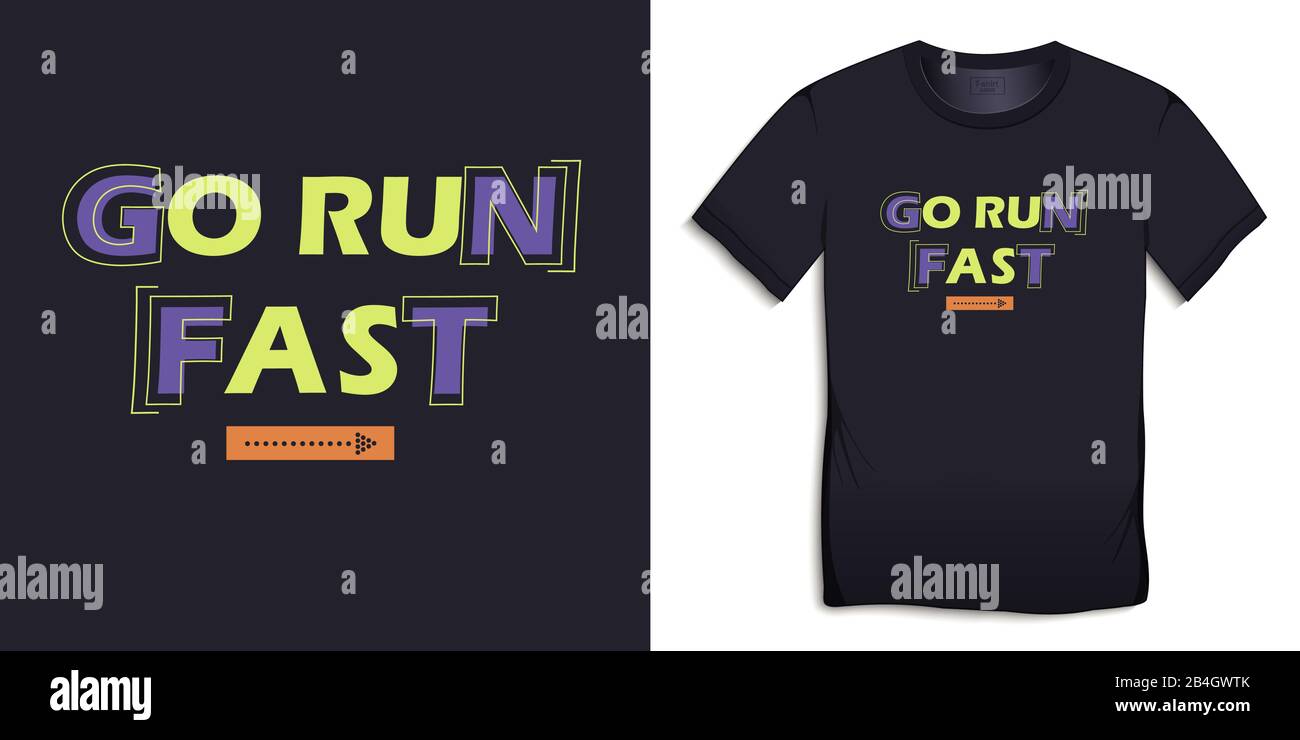 Print on t-shirt graphics design, motive image, text with the words GO ...