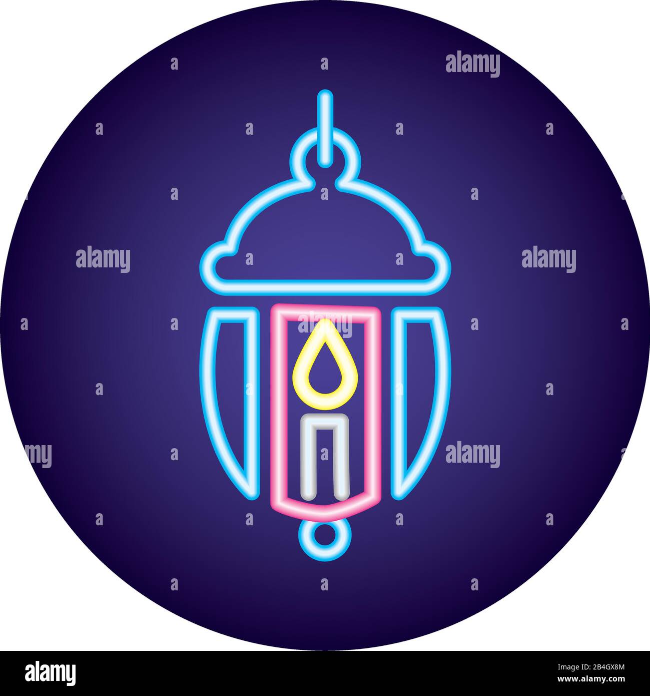 lamp with candle neon light style icon Stock Vector Image & Art - Alamy