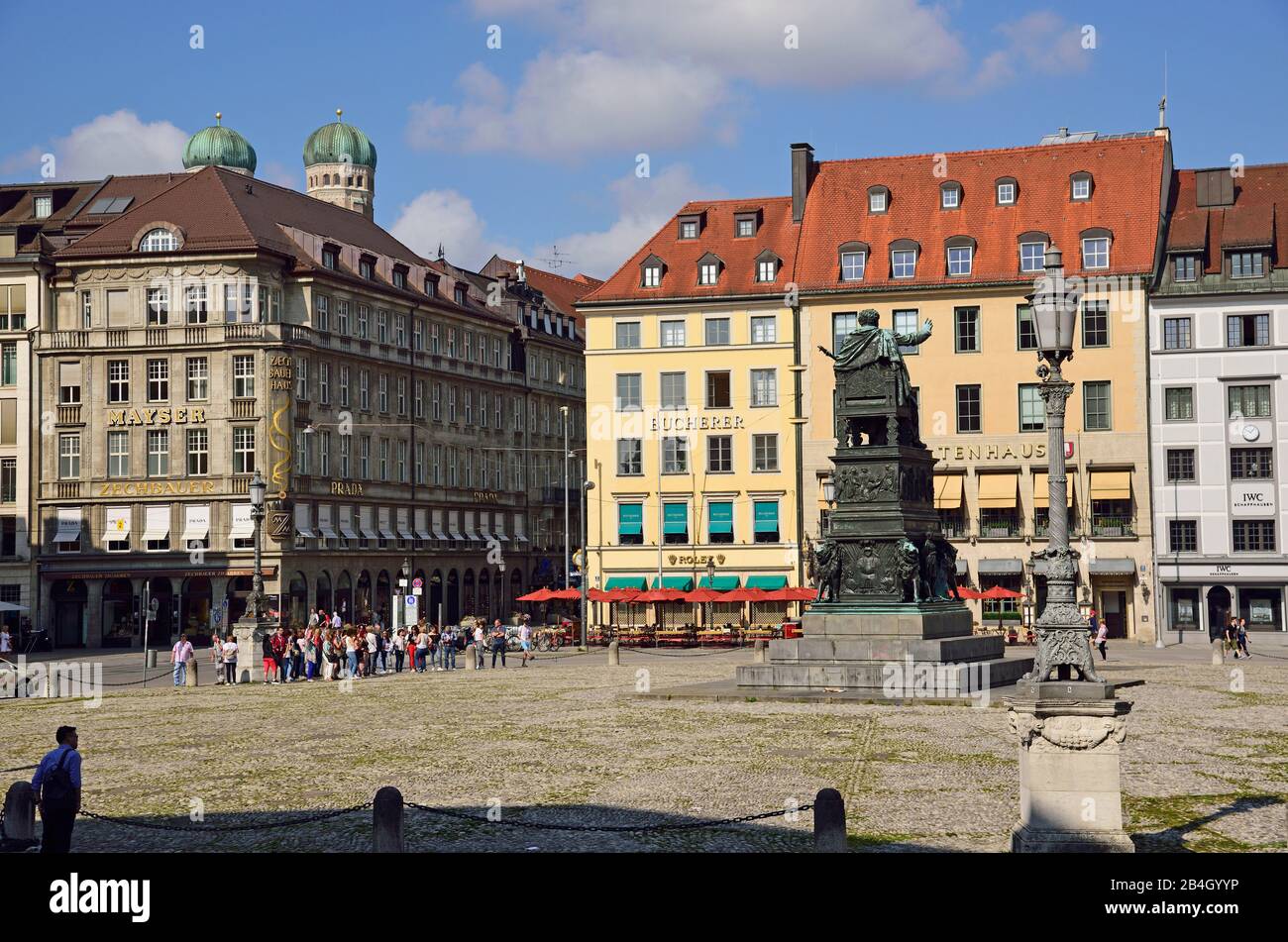 Europe, Germany, Bavaria, Munich, City, Max-Joseph-Platz, Monument ...
