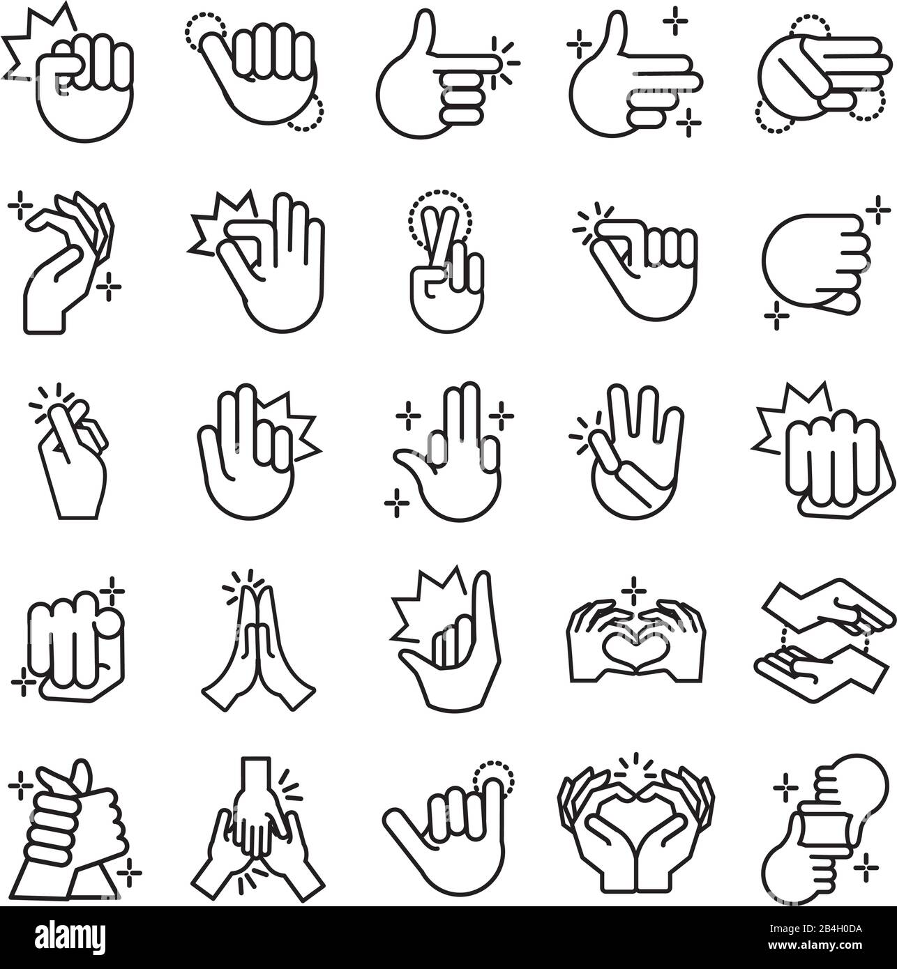 Hand signals vector Black and White Stock Photos & Images - Alamy