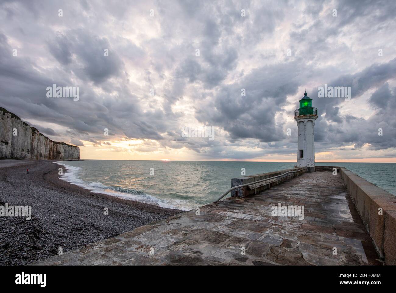 Normandy, lighthouse, clouds, English Channel, Atlantic Ocean Stock ...