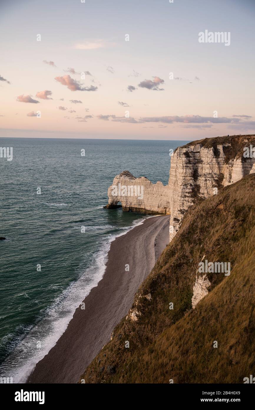 Normandy, Alabaster Coast, Rock Gate, Sunset, Etretat, Cretaceous Rock ...