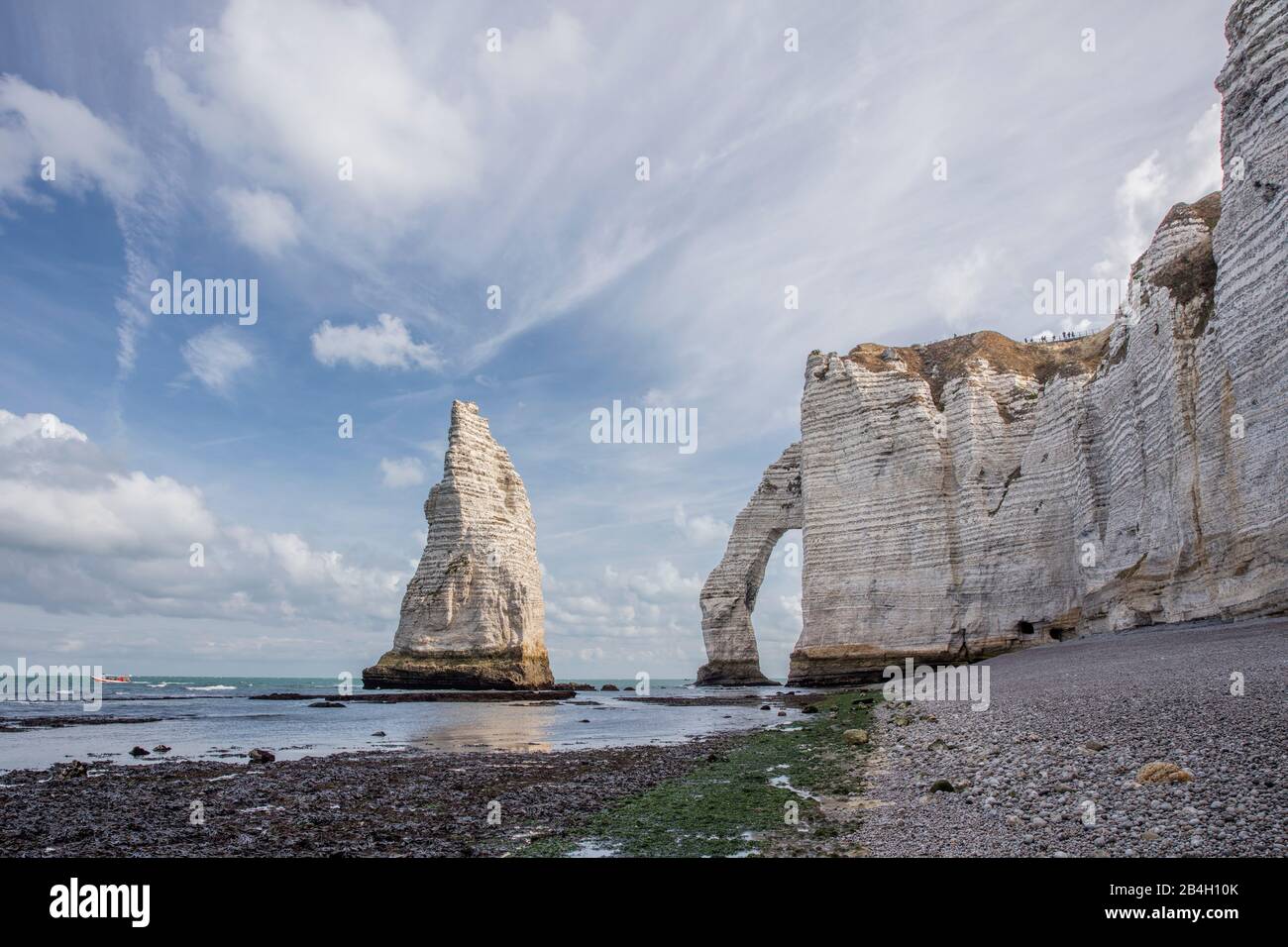 Normandy, alabaster coast, rock gate, chalk cliffs, beach, Atlantic ...