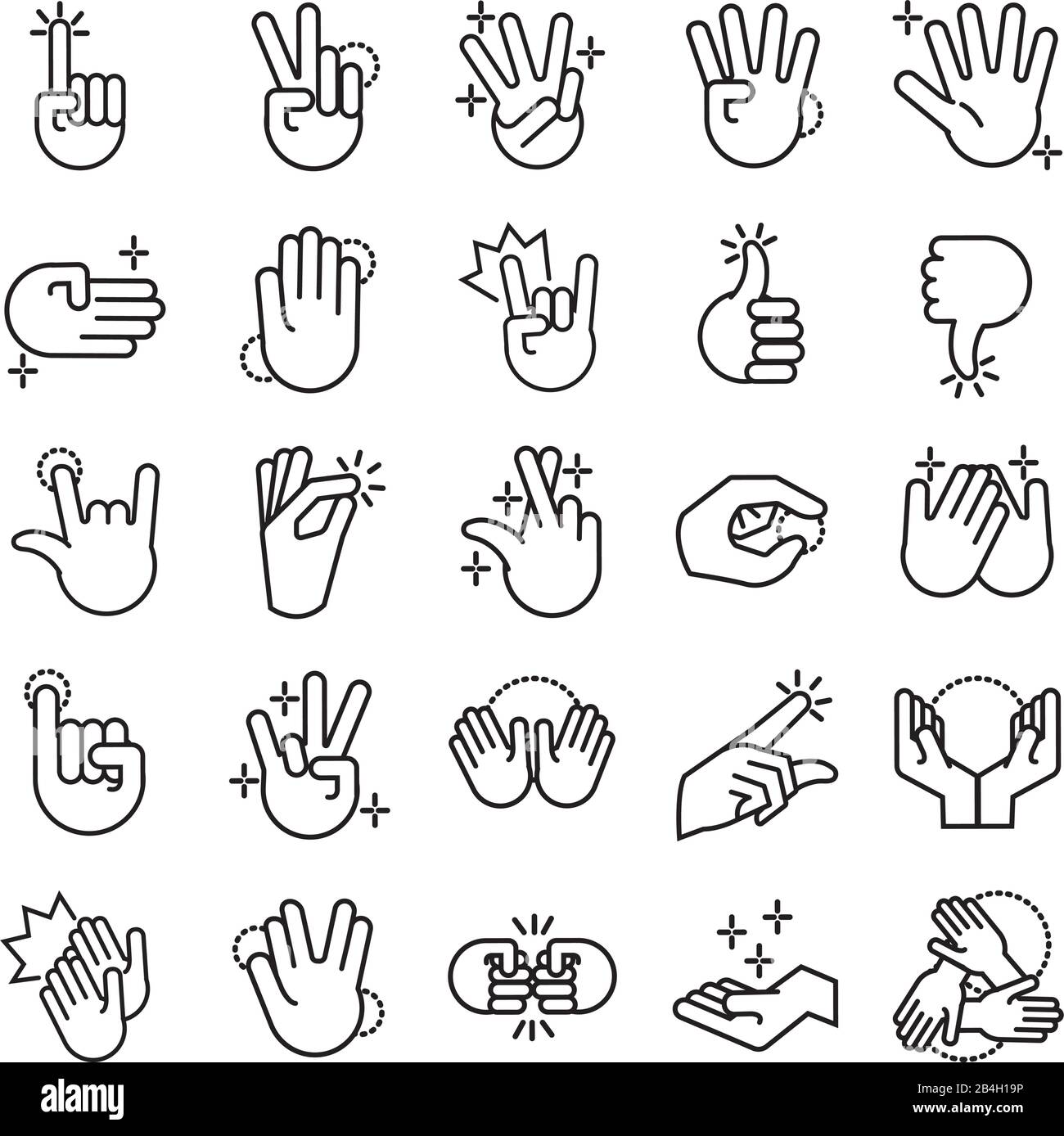 Hand signals vector Black and White Stock Photos & Images - Alamy