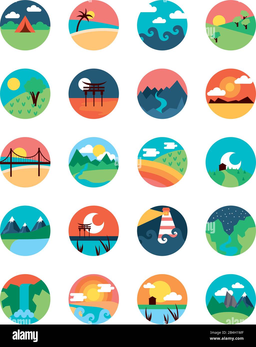 bundle of landscapes set scenes Stock Vector Image & Art - Alamy