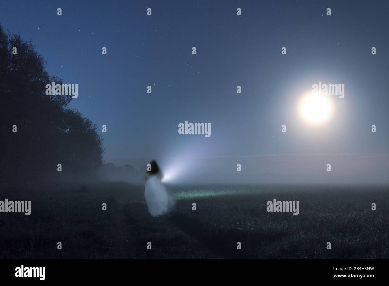 Girl Running Away At Night