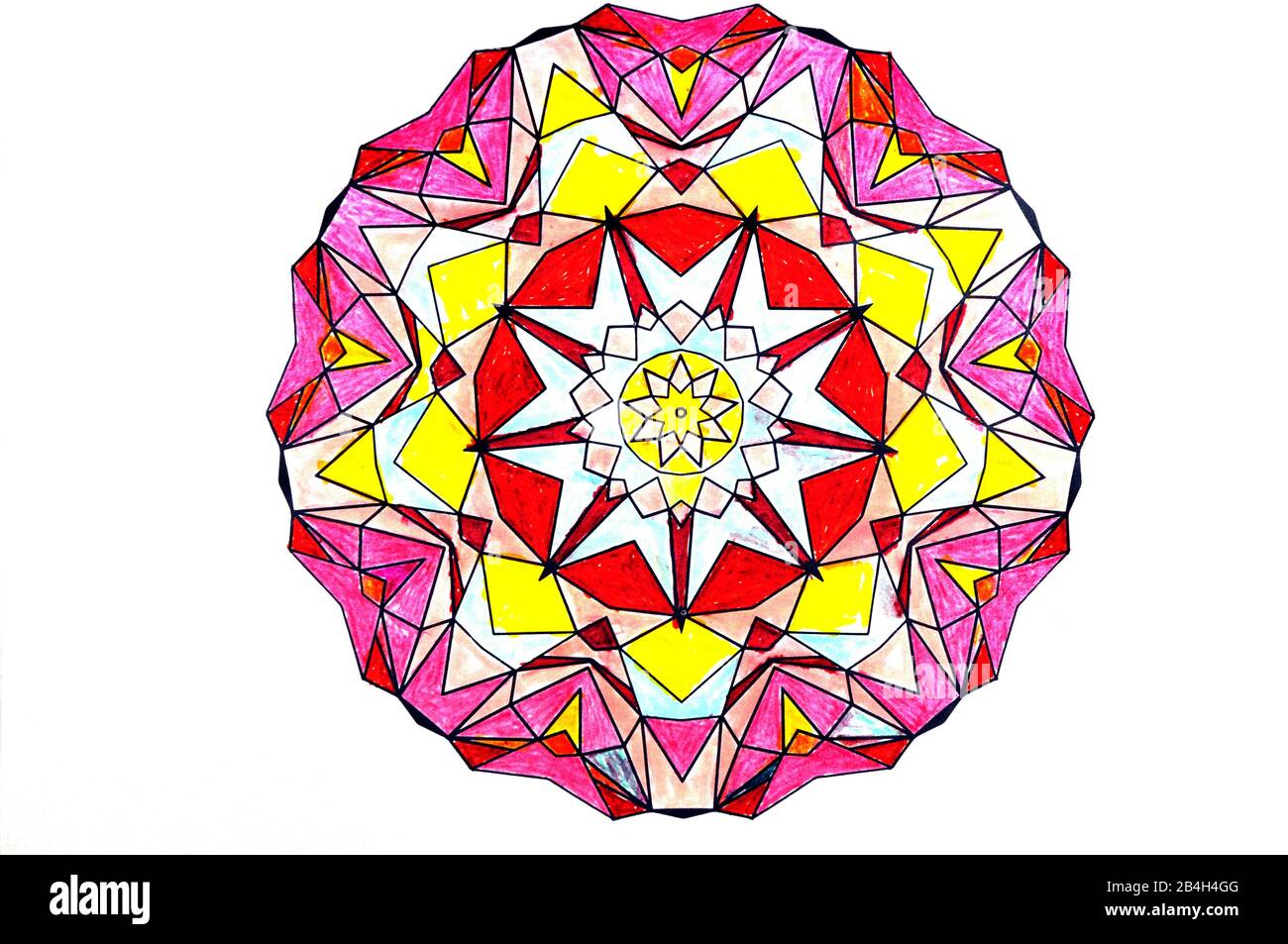 mandala hand painted by and old lady Stock Photo - Alamy