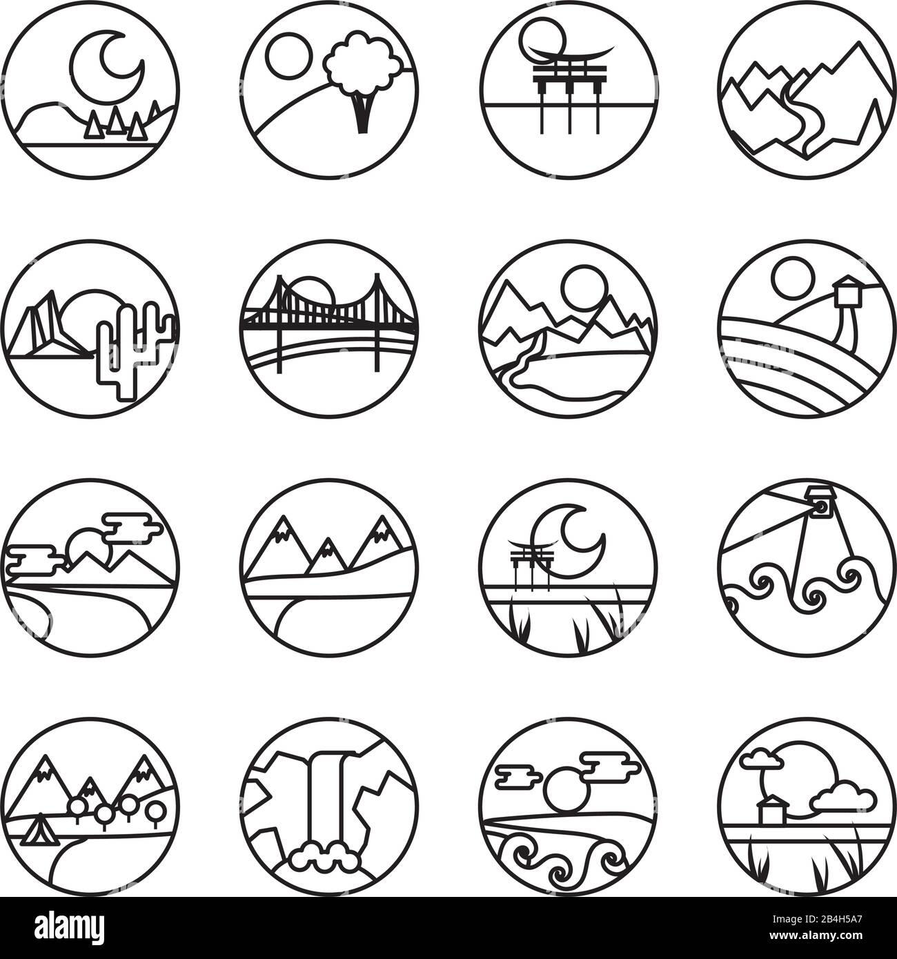 Horizontal landscapes scenery view Stock Vector Images - Alamy