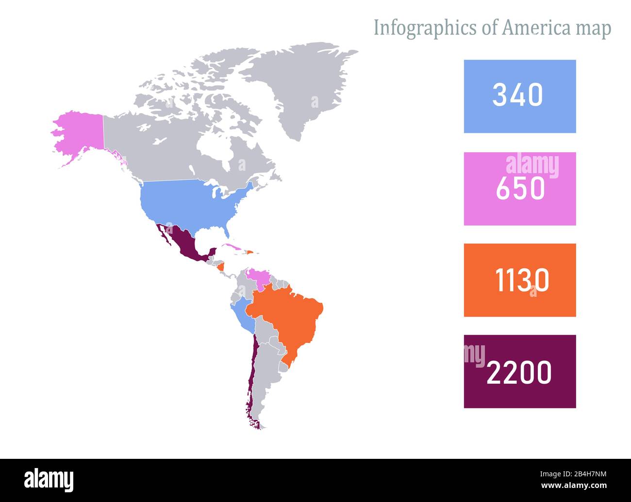 Infographics of America map, individual states vector Stock Vector ...