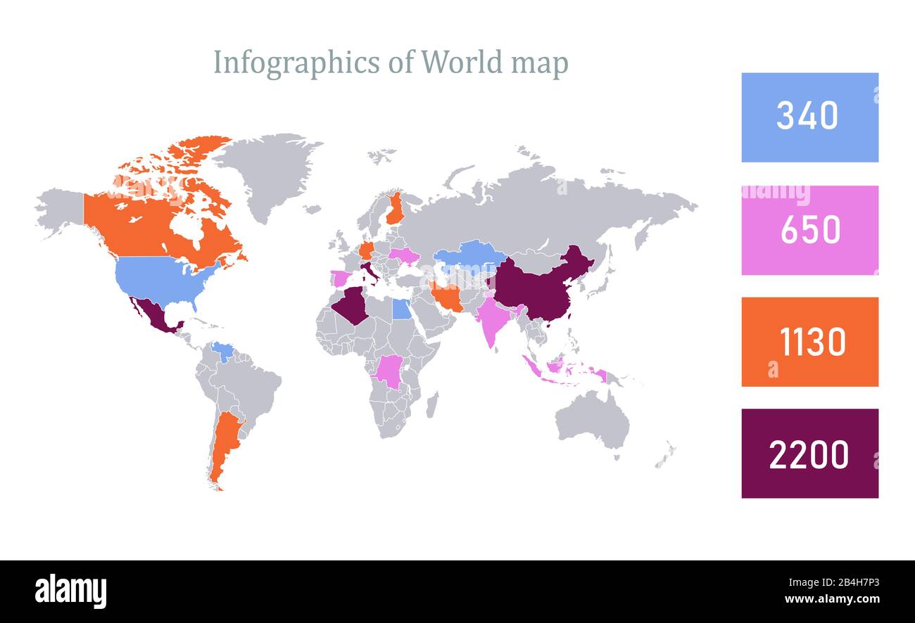 Infographics of world map, individual states vector Stock Vector Image ...