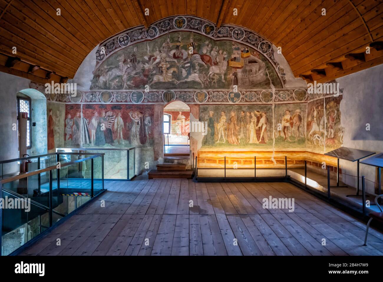 Runkelstein Castle, castle chapel with frescoes Stock Photo - Alamy