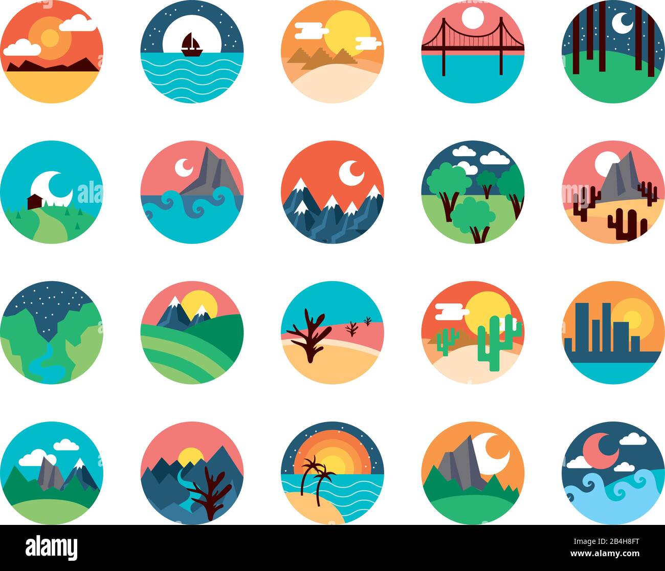 Horizontal landscapes scenery view Stock Vector Images - Alamy