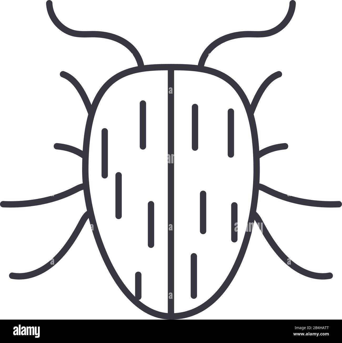 Bed Bug Insect Over White Background Line Detail Style Icon Vector