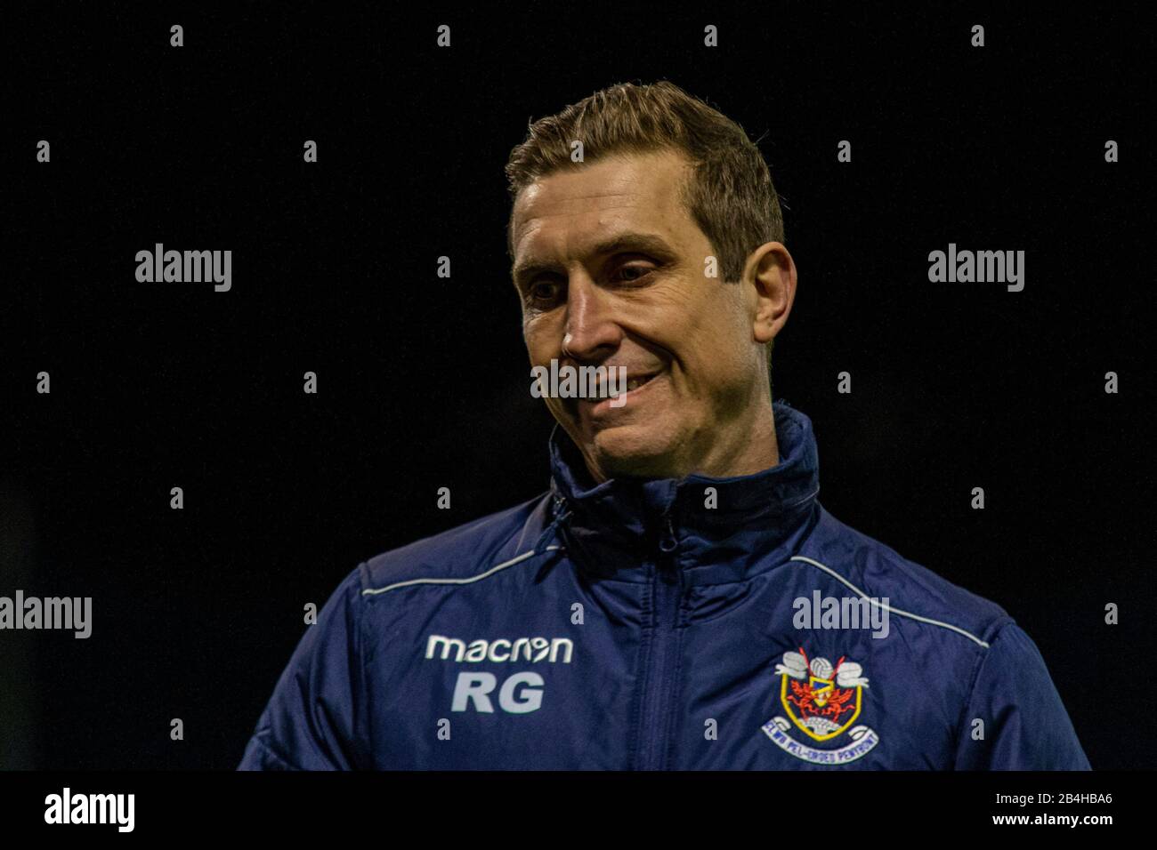 Bridgend, Wales, UK. 6th Mar 2020. Penybont manager Rhys Griffiths on ...