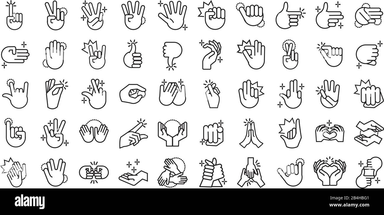 Hand signals vector Black and White Stock Photos & Images - Alamy