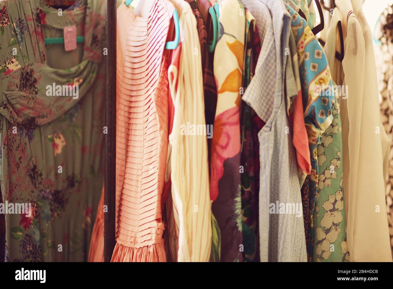 Vintage Clothing In A Used Clothing Store Stock Photo - Alamy