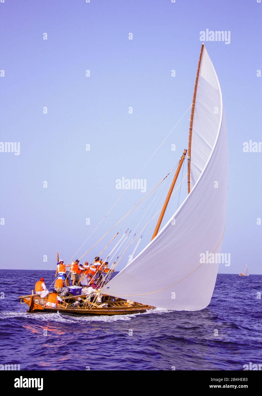 Traditional sailing dhows race at Abu Dhabi at Ghanada Dhow Sailing ...