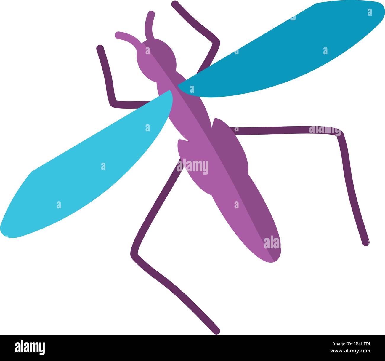 mosquito insect icon over white background, flat style, vector ...