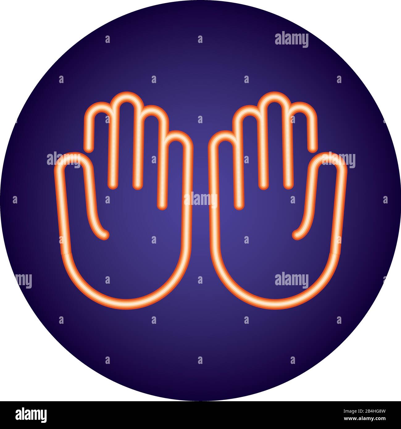 ten hands signal neon light style Stock Vector Image & Art - Alamy