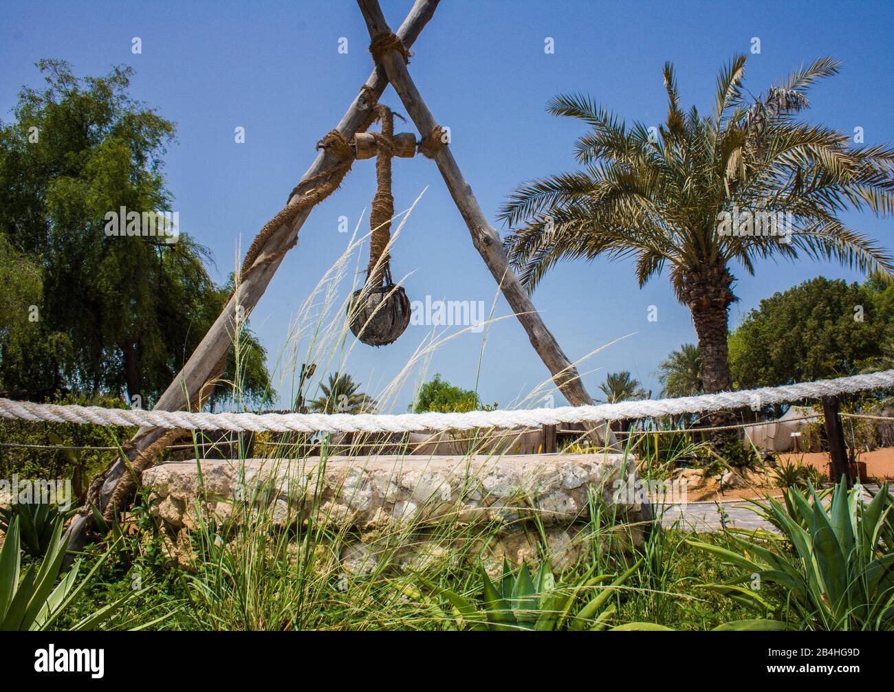Traditional Water well in Heritage village in Abu Dhabi, UAE , its a ...