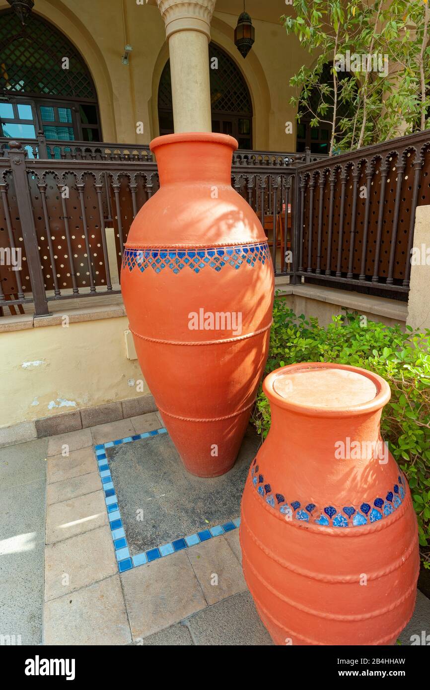 Dubai, UAE, Emaar Square, clay tanks Stock Photo - Alamy