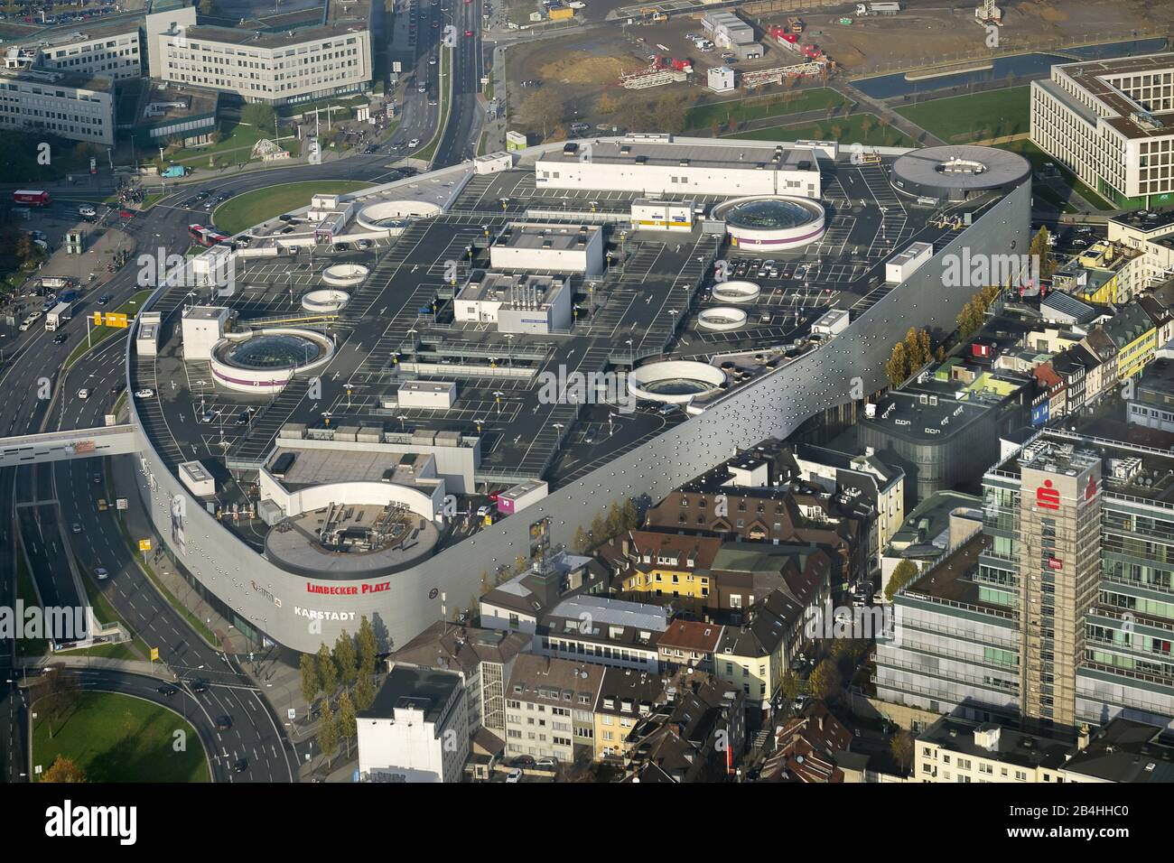 , Limbeckerplatz shopping center in Essen, 20.10.2013, aerial view ...