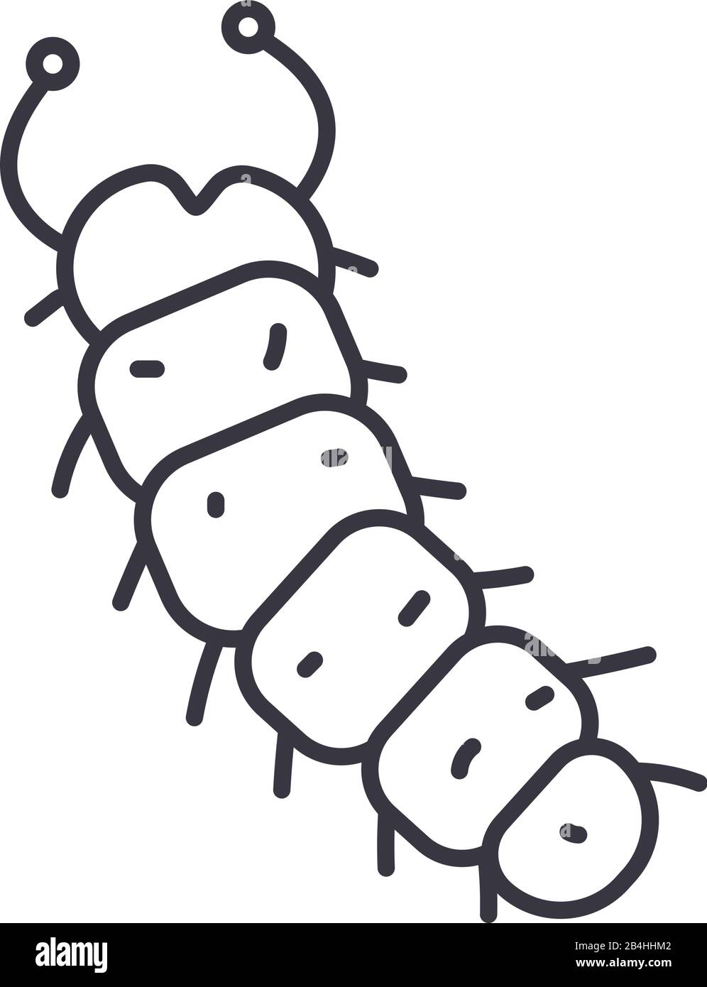 grub insect icon over white background, line detail style, vector ...