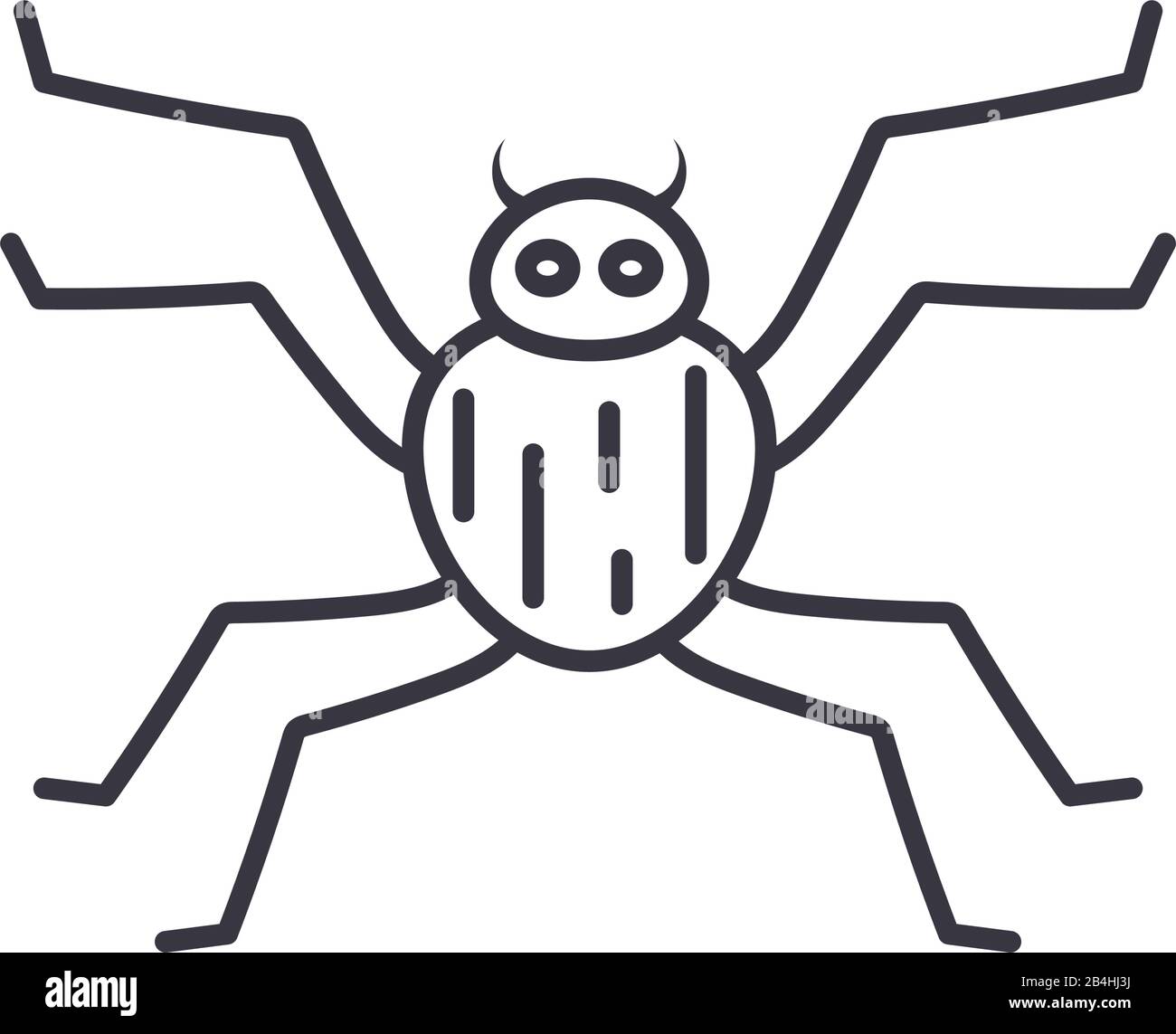 small spider icon over white background, line detail style, vector ...